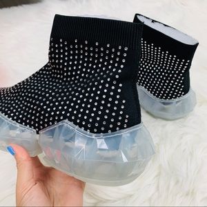 Shoes | Black Rhinestone Platform Sneaker | Poshmark